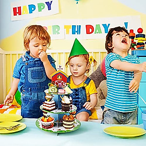 3 Tier Farm Animals Cupcake Stand Holder Farm Theme Birthday Party Supplies Spring Cupcake Tower Cardboard Display Decorations Rustic Dessert Cake Stand for Boy Girl Kids Baby Shower