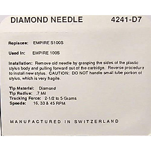 TURNTABLE NEEDLE STYLUS FOR Empire S100S 100S 280LT 380LT CARTRIDGE 4241-D7