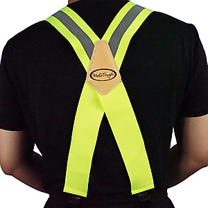 MELOTOUGH Reflective Safety Suspenders|Work Suspenders with Hi Viz Reflective Strip Hold Up Tool Belt Suspenders