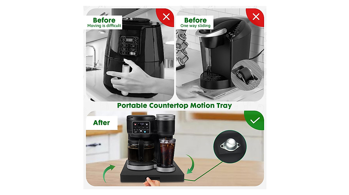 Sliding Tray for Coffee Maker - 360° Kitchen Appliance Slider