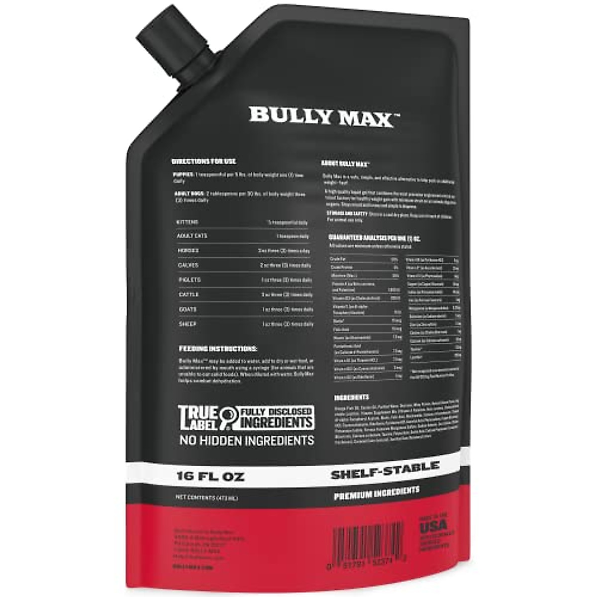 Weight Gainer for Puppies and Dogs by Bully Max | 2 in 1 High Calorie Dog Supplement | Premium Liquid Weight Gainer | Contains Omega 3 Fish Oil and Whey Protein | 16 oz. Bag