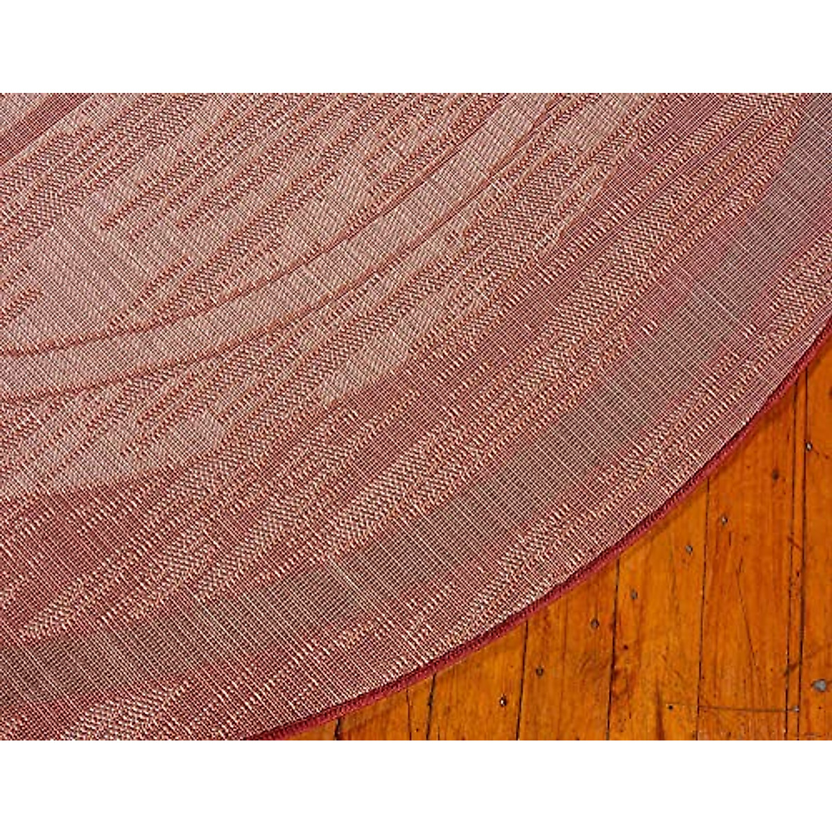 Unique Loom Autumn Collection Modern Contemporary Casual Abstract Area Rug, Round 3' 3 x 3' 3, Terracotta/Burgundy Border