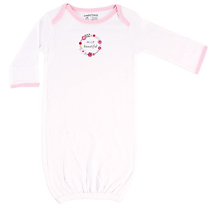 Luvable Friends Unisex Baby Cotton Gowns, Pink Floral, 0-6 Months US