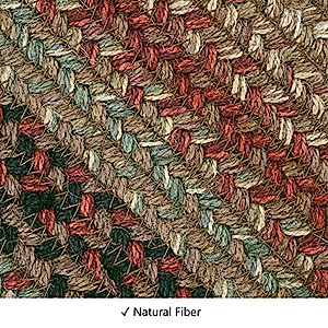 Homespice Gingerbread Premium Jute Braided Stair Tread 8" x 28" (Set of 13) Oval Multi Color Reversible, Natural Jute Yarn Rustic, Country, Primitive, Farmhouse Style - 30 Day Risk Free Purchase