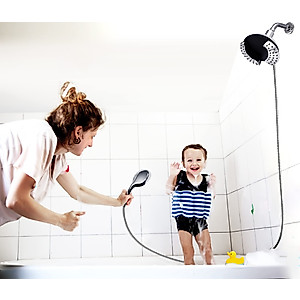 GRICH Dual Shower Head with Handheld: 2 IN 1 High Pressure Handheld Shower Head & Rainfall Shower Head, 9 Spray Modes/Settings Detachable Shower Head with Hose, cUPC and CEC Certification Approved