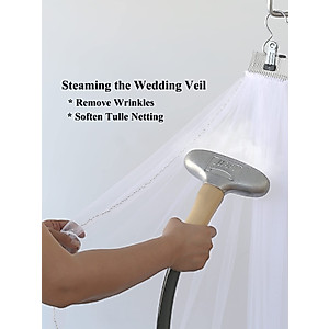 SAMKY 1T 1 Tier Beaded Edge Wedding Veil - White Cathedral Length 108" V119