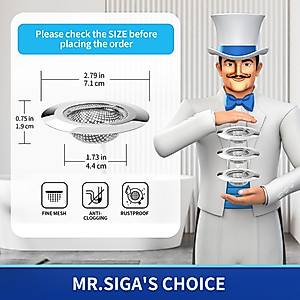 MR.SIGA Bathtub Drain Strainer, Stainless Steel Shower Bathtub Drain Hair Catcher, Bathroom Sink Drain Strainer, 3 Pack