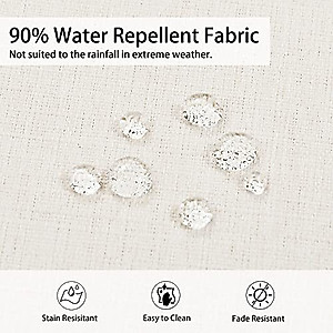 Magpie Fabrics 17"x16"x2" U-Shape Chair Cushions with Ties 2 Count, Outdoor Indoor Waterproof All Weather Seat Pads Decoration for Patio Garden Dining Office - Cream Beige