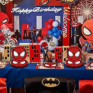 Gkszajo 32 Pcs Spider Party Plates, Disposable Paper Plate, Spider Hero Birthday Party Supplies, 7 Inches