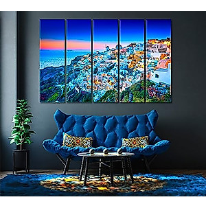 Fira Town on Santorini Island Greece Canvas Print 1 Panel / 36x24 inches