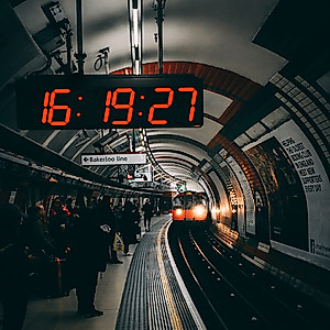 Oversized Double-Sided Digital LED Wall Clock, 6-Digit HD Display &Plexiglass Panel, 6”Big Numbers & Slim body, Remote Control Count up/Countdown Timer Clock, Ideal for Public Places, Gym ( Color : Wh