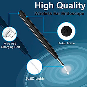 Earwax Removal with Camera 1080P HD Camera Otoscope Ear Camera and Wax Remover Ear Cleaning Kit Ear Wax Removers Wireless Ear Cleaner USB Digital Microscope Earwax Pick Accessories for Adults Baby