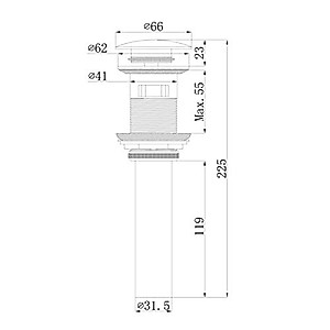 Drain Stopper, Sink Drain Up Basin Sink Solid Brass Drain Stopper for Home Kitchen Bathroom Faucet Vessel Vanity Sink Black