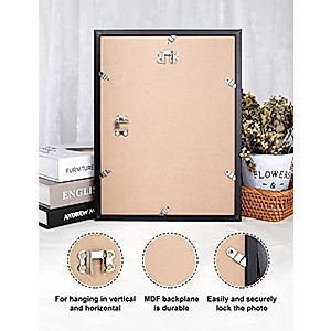 Annecy 12x18 Picture Frames (1 Pack, Black), Composite Wood Photo Frame, For Pictures 12x18 for Wall Mounting, Classic Simple Home Office Decor