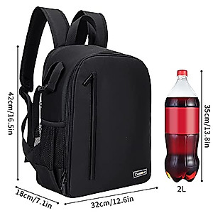 Cwatcun Camera Backpack with Extra Storage, DSLR SLR Water Resistant Camera Bag with 15.6" Laptop Compartment Fits Canon Nikon Sony Camera, Camera Case with Tripod Holder for Women Men Photographer