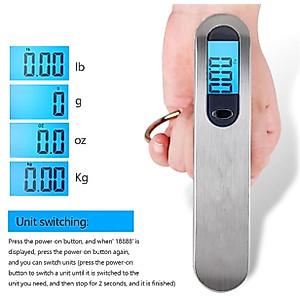 Luggage Scale 50kg/110LB, TXY Portable LCD Display Electronic Scale Weight Balance Suitcase Travel Bag Hanging Steelyard Scale Tool with Hook