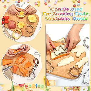 18 PCS Easter Cookie Cutters, 18 Shapes Cookie Cutters for Easter Rabbit Cookie Cutter Bunny Egg Cross Shamrock Butterfly Horse Tulip Flower Sheep Carrot Shape Cookie Cutter