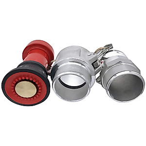 SpringSpray 2" NPSH Heavy-Duty Industrial Fire Hose Nozzle with 2 x Aluminum 2 inch Camlock Fittings Couplings Fire Equipment Constant Flow Fog Nozzle