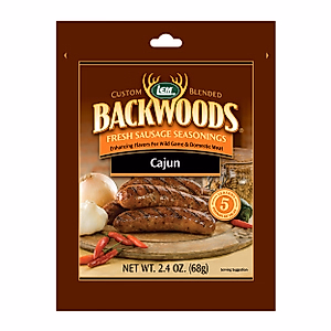 LEM Products Backwoods Cajun Jerky Seasoning, Ideal for Wild Game and Domestic Meat, Seasons Up to 25 Pounds of Meat, 22.2 Ounce Packet with Pre-Measured Cure Packet Included