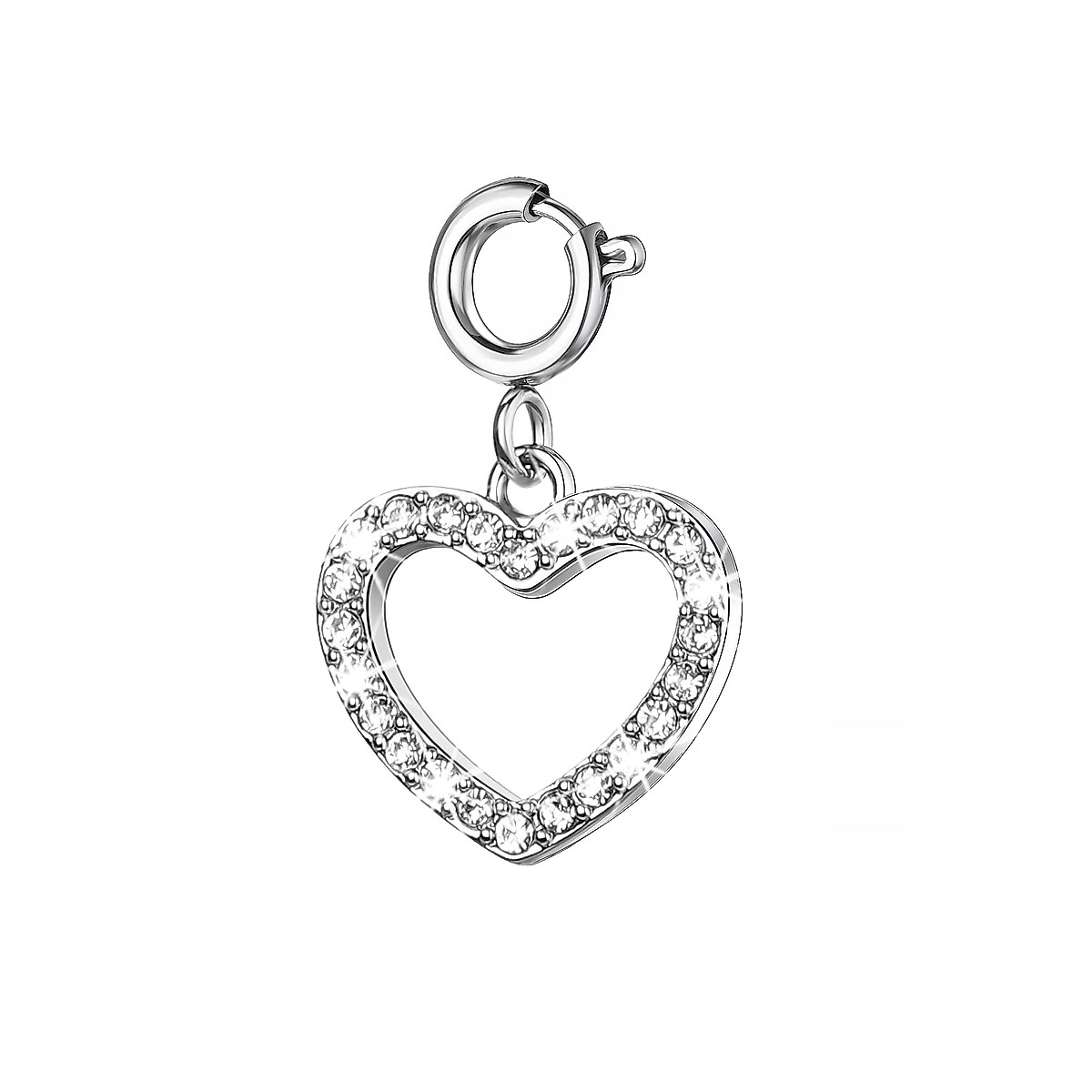 Secbolt Charms for Women's Bracelets, Heart/Silver