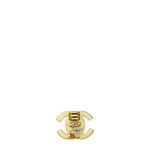 CHANEL, Pre-Loved Gold 'CC' Turnlock Earrings Medium, Gold