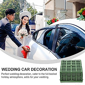 Ciieeo 3pcs Car Ornament Green Flowers Car Mount Car Decorations Greenery Floral Foam Dining Room Table Decor Car Kit Flower Sucker Base Fresh Floral Sucker Base Happy Word Wedding