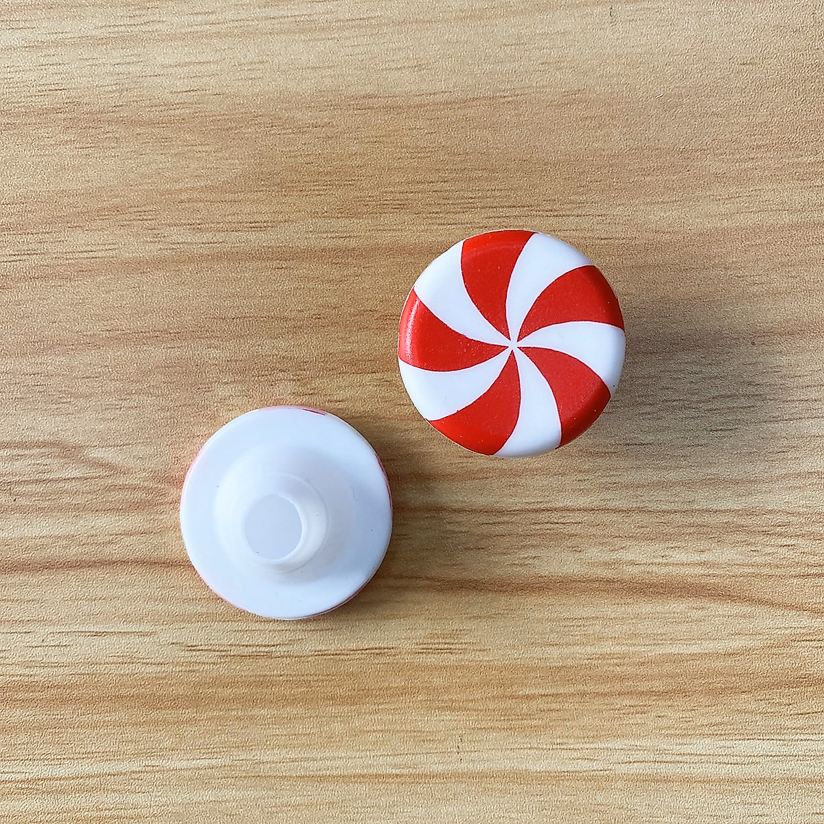 New Halloween Christmas Red and White Candy Cabinet knob Covers for Various Kitchen Cabinet knob Covers Living Room Bedroom Cabinet Knob Covers (20 Pieces)