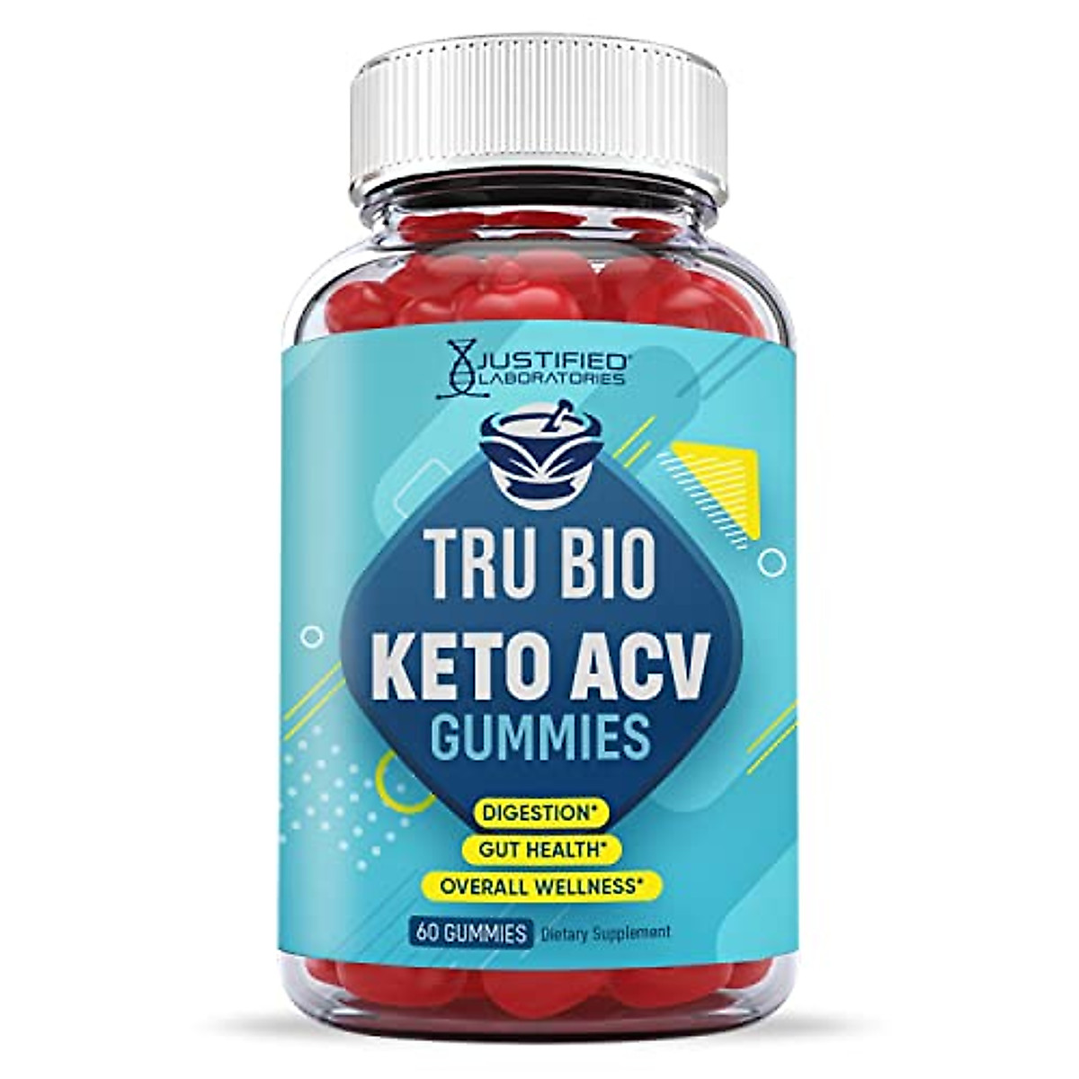 Justified Laboratories (10 Pack) Tru Bio Keto Gummies 1000MG ACV with Pomegranate Juice Beet Root B12 600 Gummys