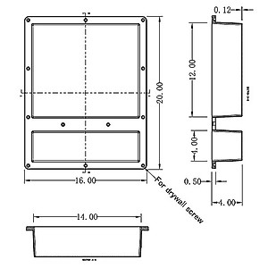 Suteck 16" x 20" Shower Niche Double Shelf - Yellow Rectangle Shower Cube Shower Niche,Ready for Tile Niche for Bathroom,Niche Shower Storage