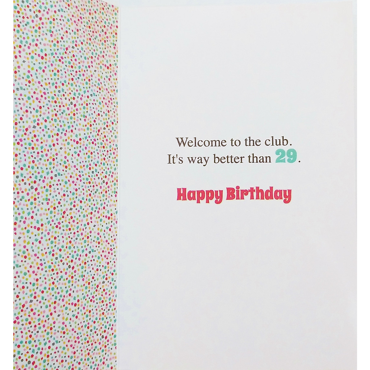 30 YAY Happy 30th Birthday Greeting Card -"Welcome To The Club" Thirty Years Old/Thirtieth
