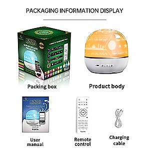 Swthlge Quran Speaker with Colorful Changeable Light APP Control, Bluetooth Quran Lamp with Quran Recitation Translation Loudspeaker Hajj Gift