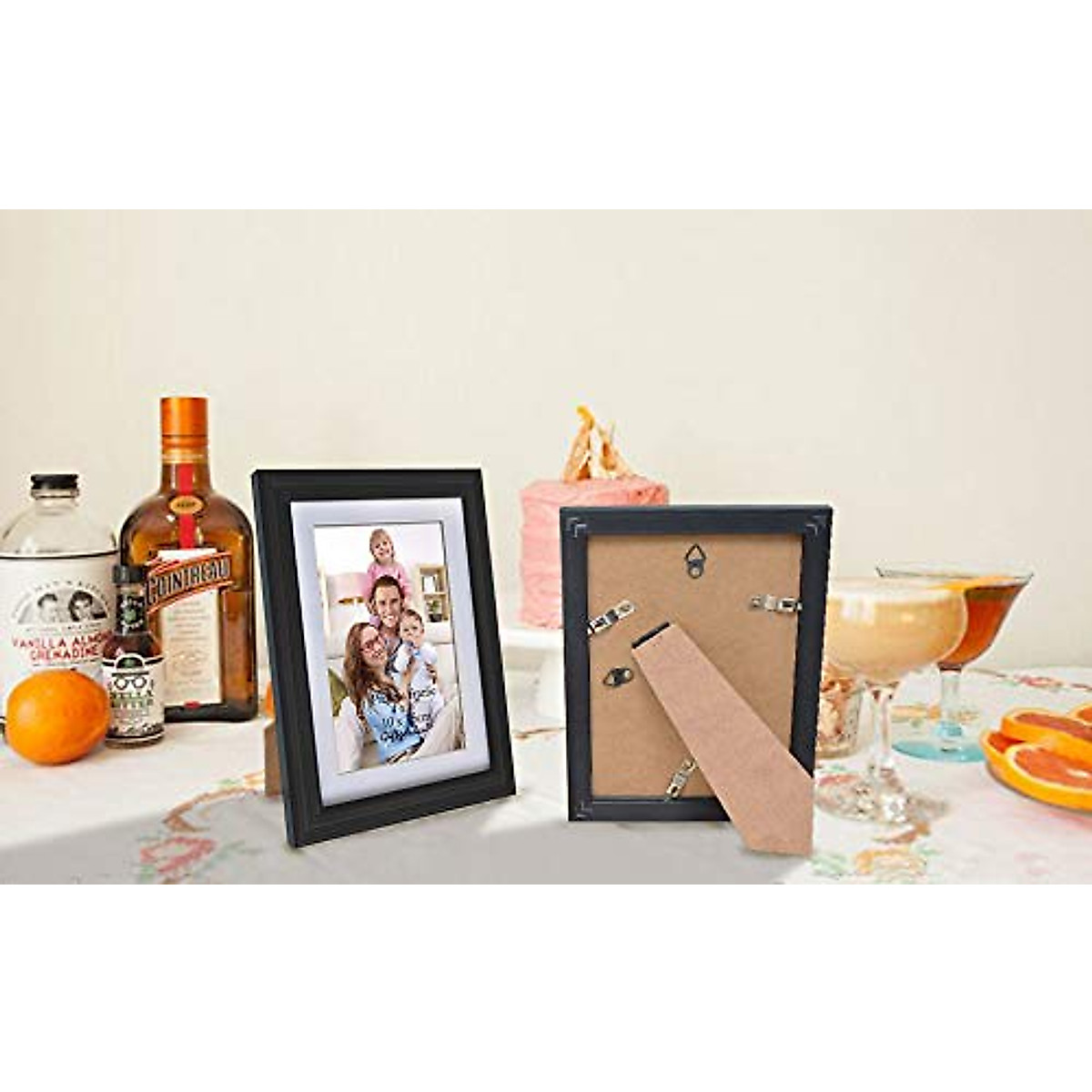 Giftgarden 4x6 Picture Frame Set of 8, Matted to Display 4 x 6 Photo with Mat or 5x7 without Mat for Wall or Tabletop Display, Black