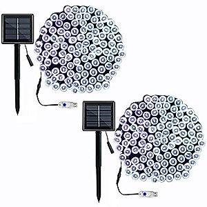 VMANOO Solar USB Indoor Outdoor String Christmas Lights 72Ft 200 LED 8 Modes Patio Lighting for Outside Yard Gazebo Party Wedding Tents Xmas Garden Backyard Tree Decorations Balcony Decor Lights BS2P