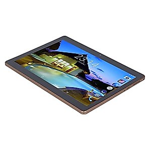 Smart Tablet, Flash CNC High Gloss Edge Body 0.3MP Front 2MP Rear Gold 5500mAh Octa Core Tablet with Plug for Daily (US Plug)