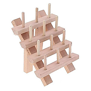 Foldable Thread Rack Wood Thread Holder 12 Spool Thread Wooden Storage Rack Thread Spool Stand Sewing Cone Storage Organiser, Sewing Quilting Embroidery Bobbin Orgainzer & Rack, Sewing Craft Tools