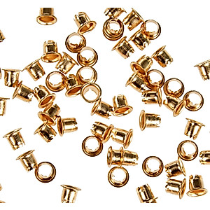 Rexel Natural Brass Finish Eyelets, for up to 30 Sheets, 4.7 mm Diameter and 5.5 mm Length, Use with Hole Punch and Eyelet Pliers, Copper Plated, Pack of 500, 20320052