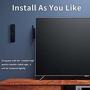 ZEAKOC Fire TV Magnetic Remote Holder, for All Versions of Amazon Remotes, for Roku TV Remotes, Strong Magnets, Quality Adhesive, Wall Mount Holder Black (Holder Only)