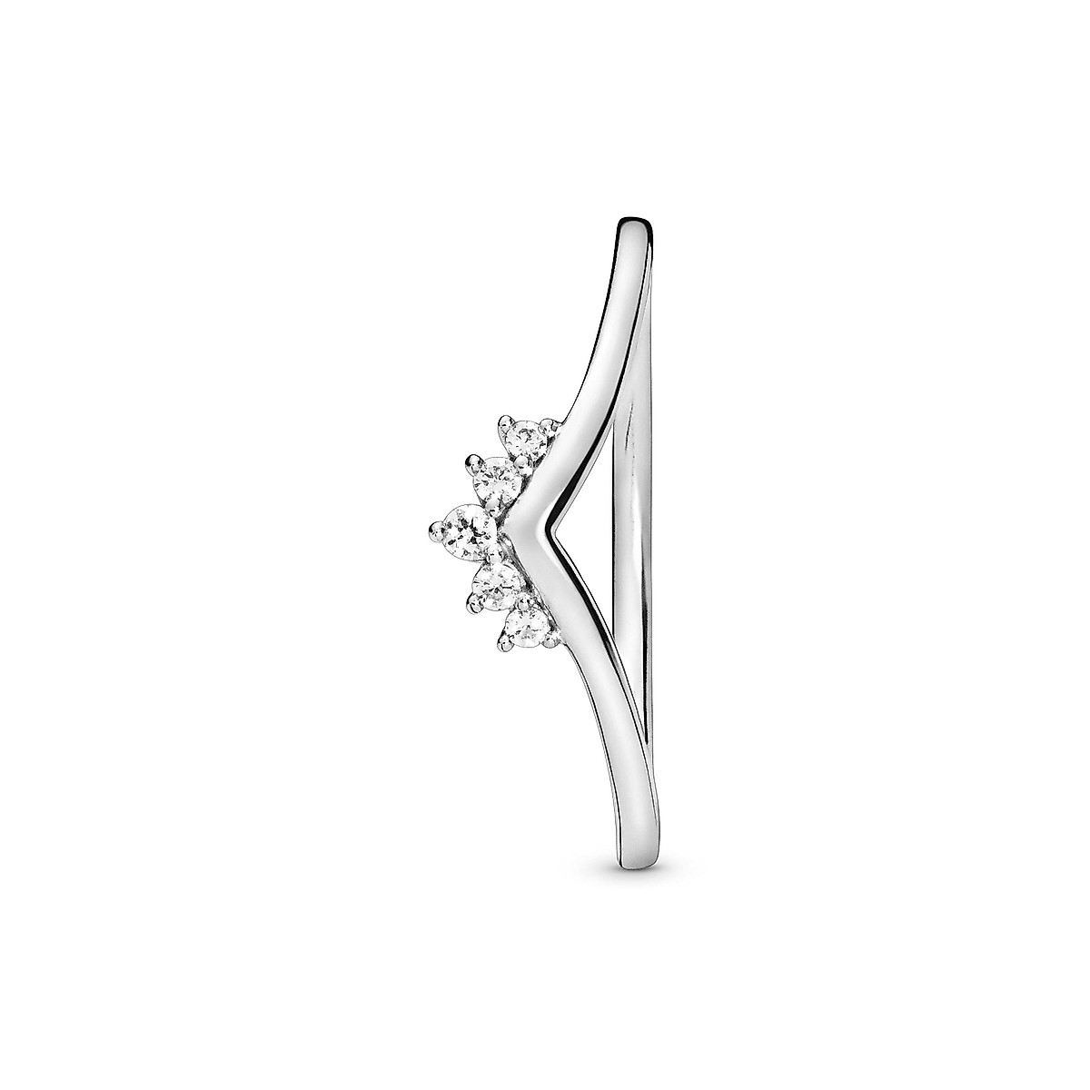 Pandora Jewelry Tiara Wishbone Cubic Zirconia Ring in Sterling Silver, Size 6