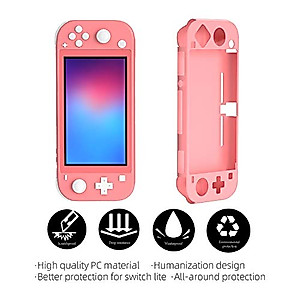 ECHZOVE Comfort Grip Case for Nintendo Switch lite, Protective Hard Case for Nintendo Switch lite Coral
