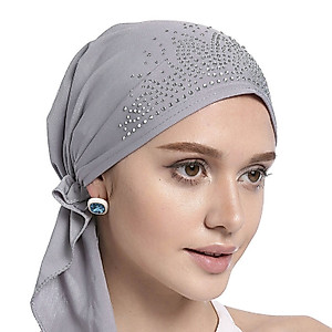Sweat Wicking Skull Cap Beanie Helmet Liner Quick Dry Bandana Head Wrap Bicycle Head Pirate Scarf Gray