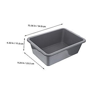 BUGUUYO 2pcs Box Storage Basket Food Storage Bin Dish Washing Tub Food Washing Bowl Dish Wash Basin Large Bus Tubs Restaurant Wash Basin Dish Basin Storage Bins Plastic Storage Bin Pp Grey