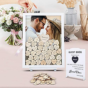 GLM Premium Wedding Guest Book Alternative with Welcome Sign and 85 Hearts - A Perfect Piece to Rustic Wedding Decorations for Ceremony Outside, an Alternative for Your Guest Book Wedding Reception!