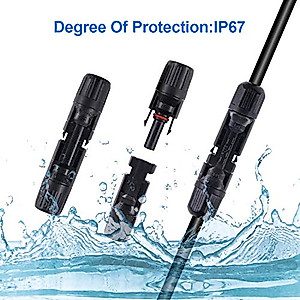 Glarks 22Pcs Cable Connectors Solar Panel Extension Adaptor Y Branch 1 to 4 Parallel Adapter Cable Wire Plug and 5 Pair Male/Female Solar Panel Cable Connector Set for Solar Panels (M/FFFF + F/MMMM)