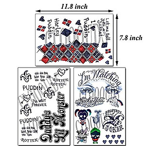 3 Sheets Temporary Tattoos Tattoo Sticker Perfect for Halloween Cosplay Costumes and Party Accessories