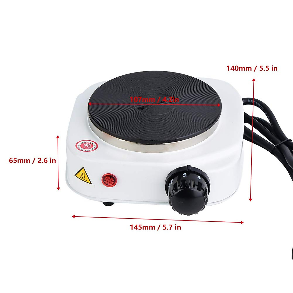 Portable Electric Mini Stove Hot Plate, High Temperature, Control, for Cooking Soup, Porridge, Hot Pot, Essential Home Appliance, 500W (US Plug 110V)