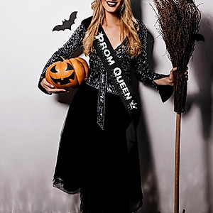 Halloween Prom Queen Sash - Halloween Bloody Sash Zombie Prom Queen Sash Belt - Corpse Cosplay Spooky Queen Zombie Prom Sash for Halloween Day of The Dead Party Decorations