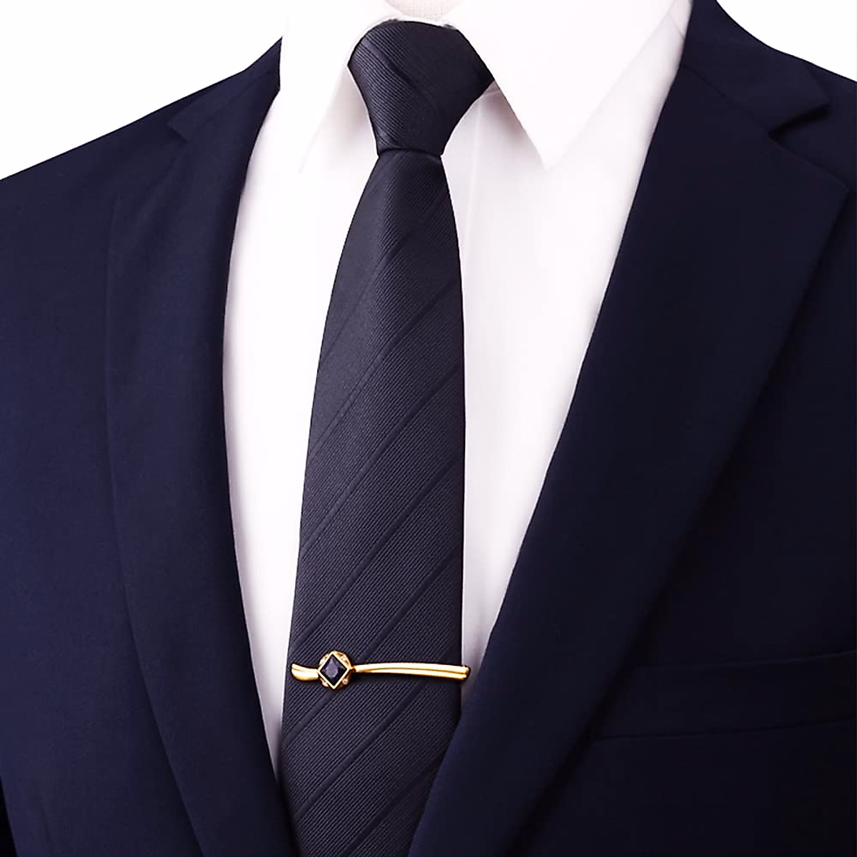 CLEECOO Men’s Tie Clip and Cufflinks Set with Gift Box (6pcs Tuxedo Studs Giveaways) for Wedding Anniversary Birthday or Business