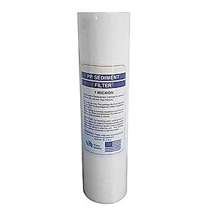 1/5 Micron Whole House Water Filter Cartridge, Sediment Water Filter Replacement Cartridge PP Cotton Filter for Reverse Osmosis Water Filter System Under Sink Well Water,40inch/5 micron,1pcs