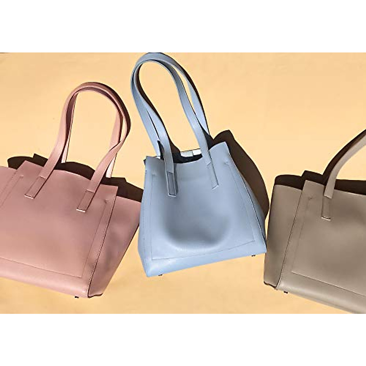 Women Tote Multiple Pockets Organized Shoulder Handbag for Work and Weekend, Office Lady Leather Bag (Green)