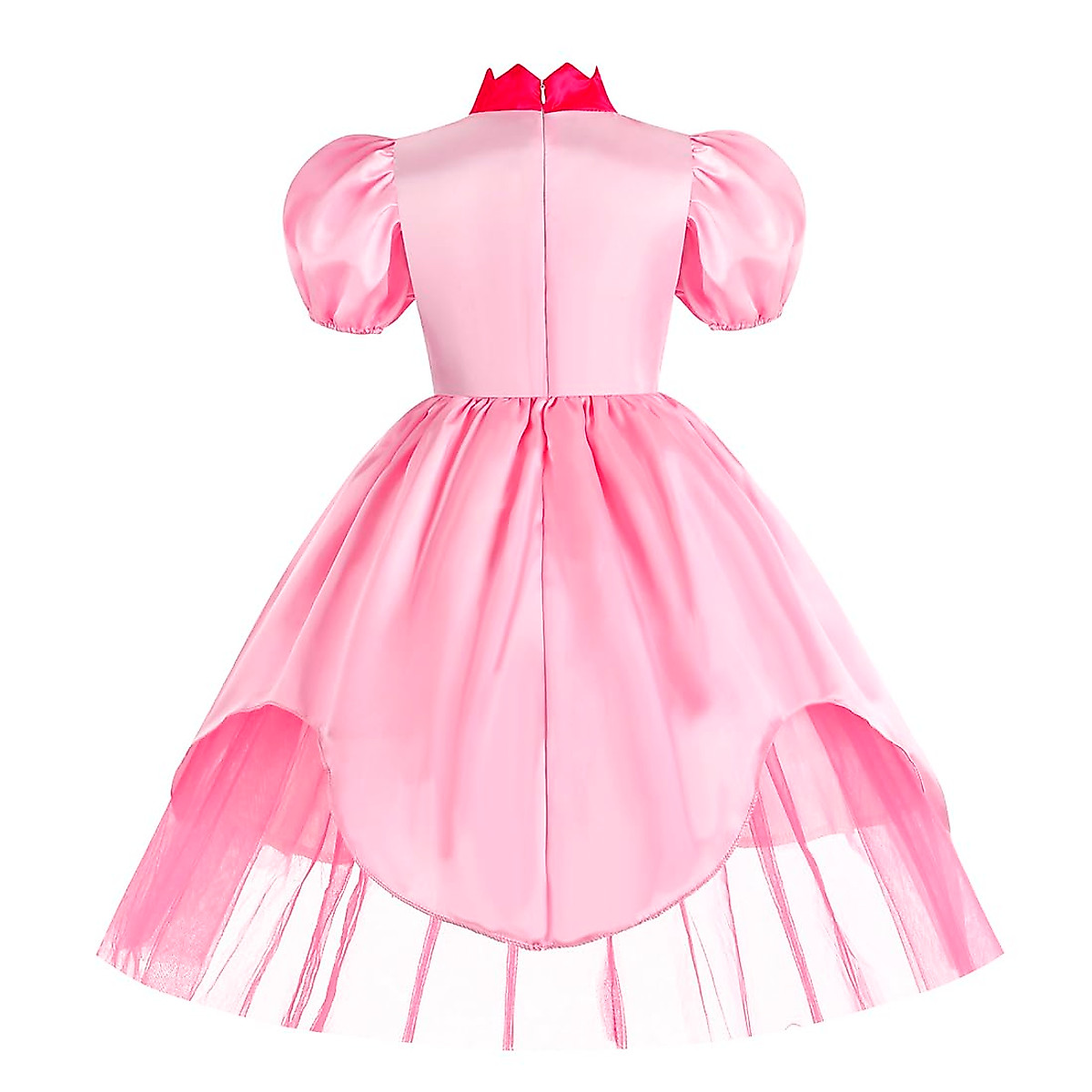 Yipkorra Girls Princess Peach Costume Dress Kids Halloween Cosplay Outfit with Accessories(Pink, 4-5 Years)